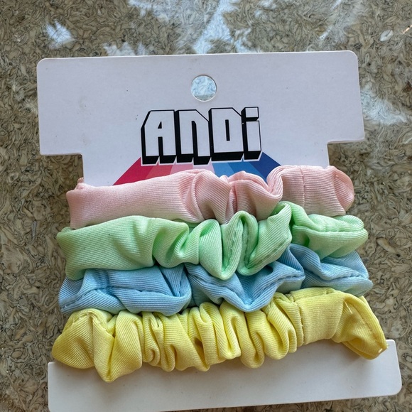 Andi | Accessories | Andi Kids Pastel Scrunchies Set Pink Green Blue ...
